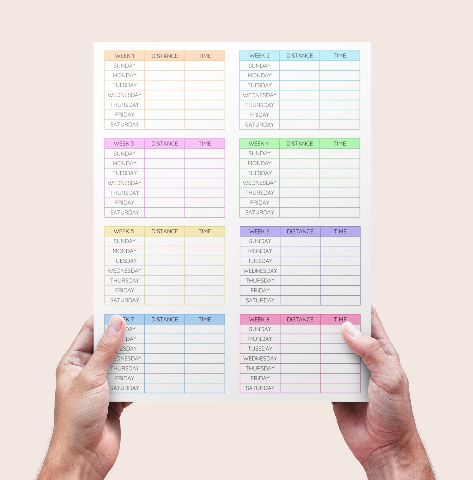 Running Walking Biking Log Exercise Tracker, Printable Exercise Log ...