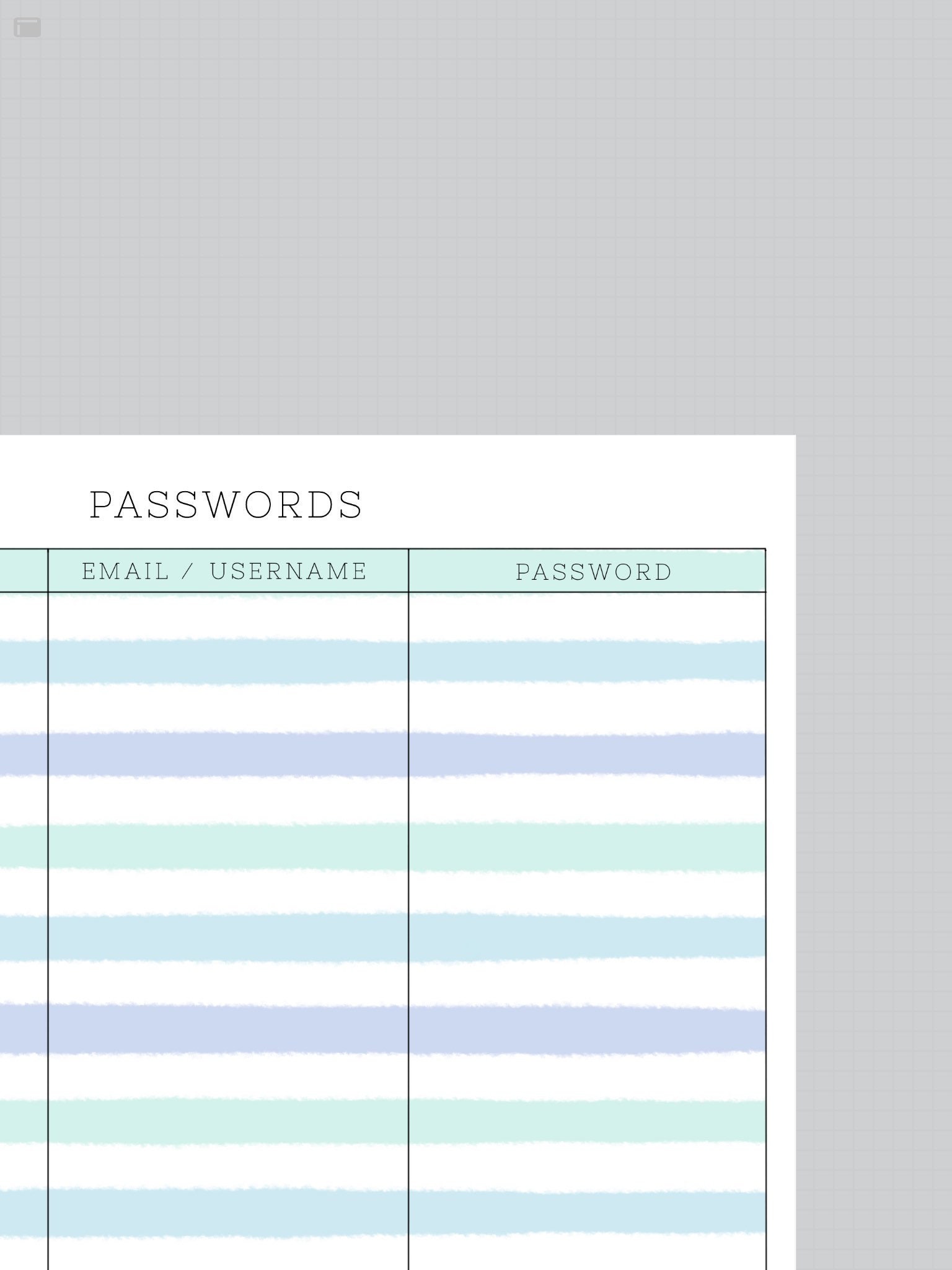 Printable Password Log, INSTANT DOWNLOAD, Password Tracker, Keep ...