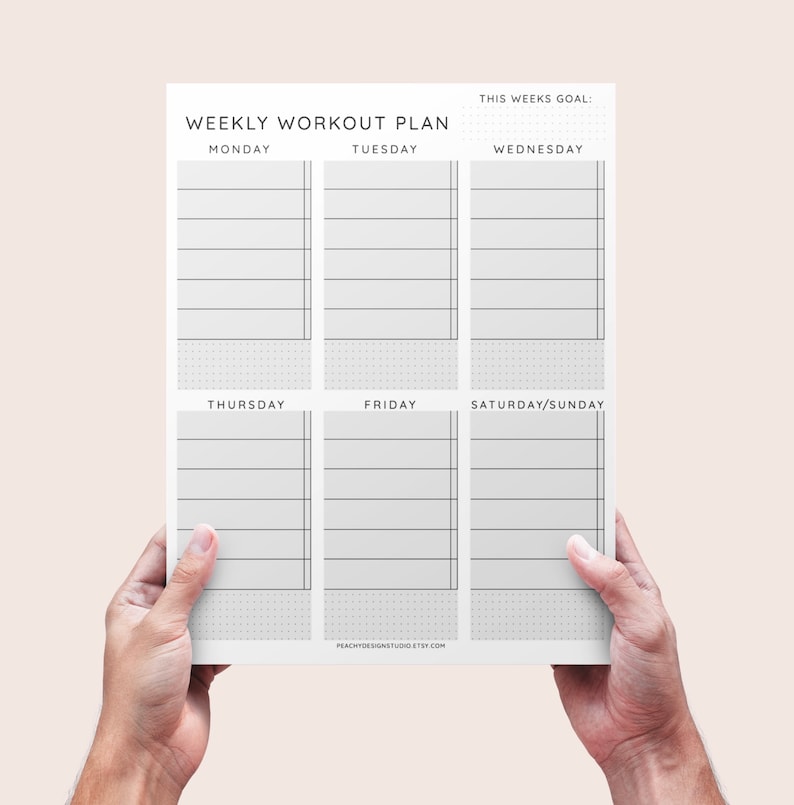 Weekly Workout Planner Printable: Fitness Tracker (digital Download) - Etsy