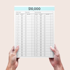 10K Savings Goal Tracker Printable Money Saving Log, 1 Year Savings ...