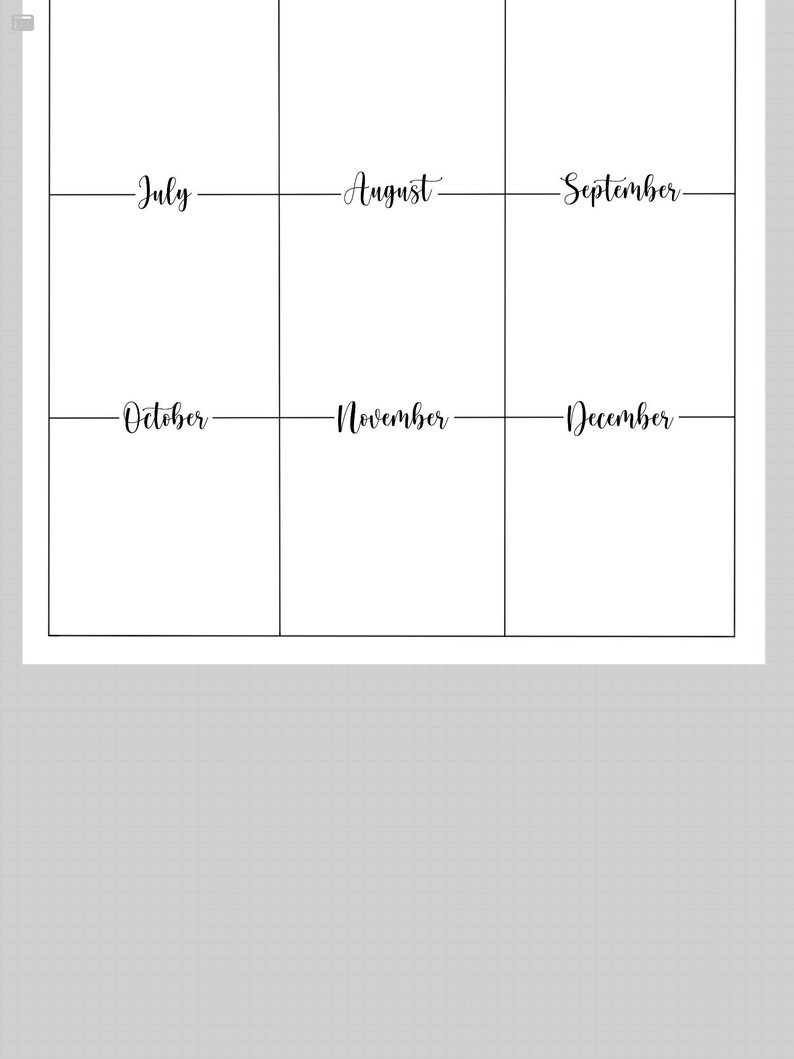 Any Year at A Glance, INSTANT DOWNLOAD, Printable Yearly Calendar ...