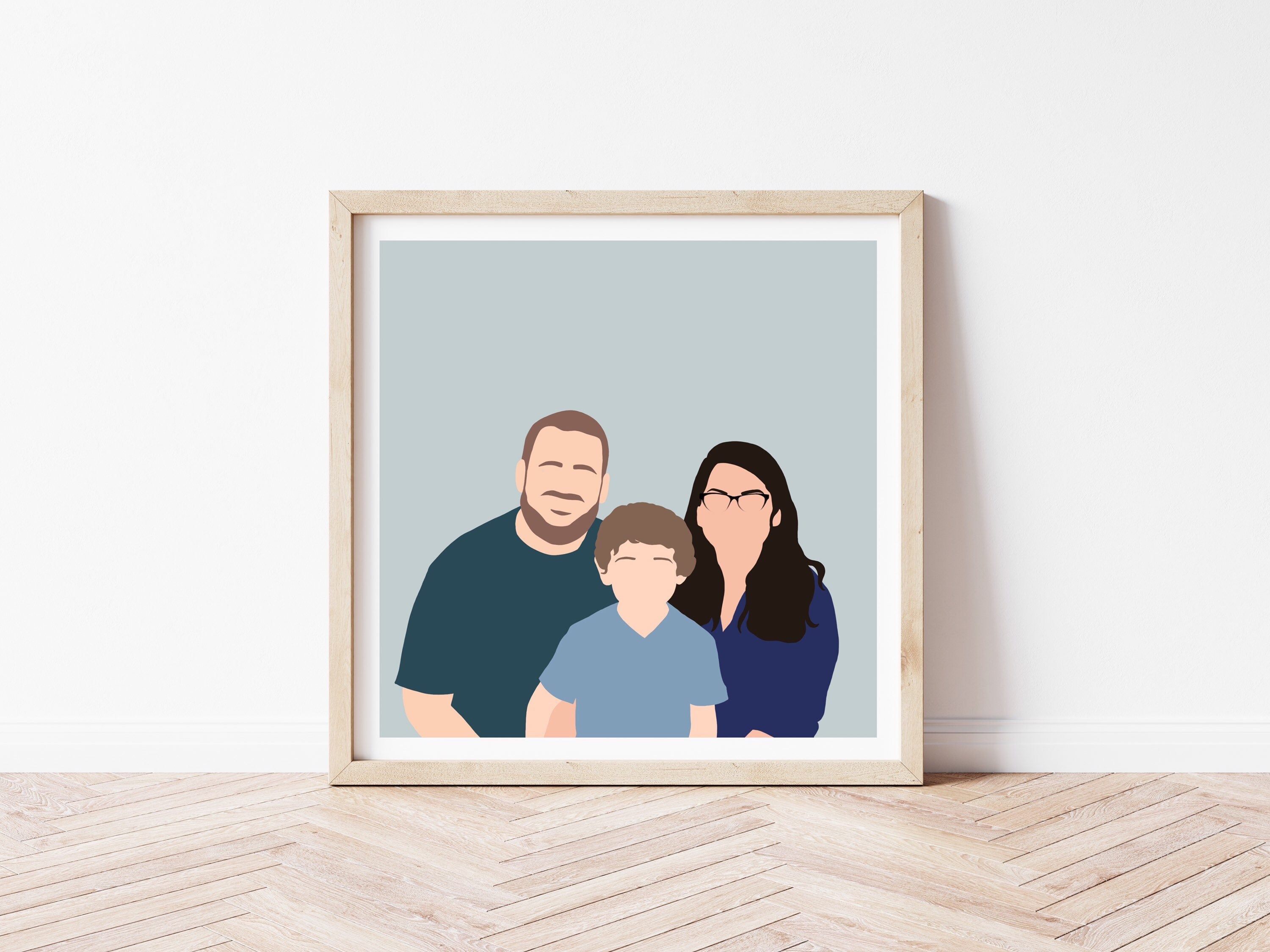 Digital Prints Custom Portrait THREE people Prints Art & Collectibles ...