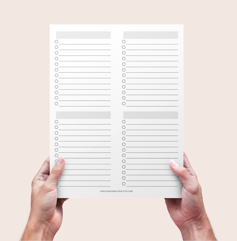 Blank Checklist Printable INSTANT DOWNLOAD PDF to Do Lists - Etsy Canada