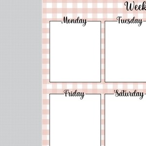 Week at A Glance Planner Printable, Instant Download PDF File, Pink ...