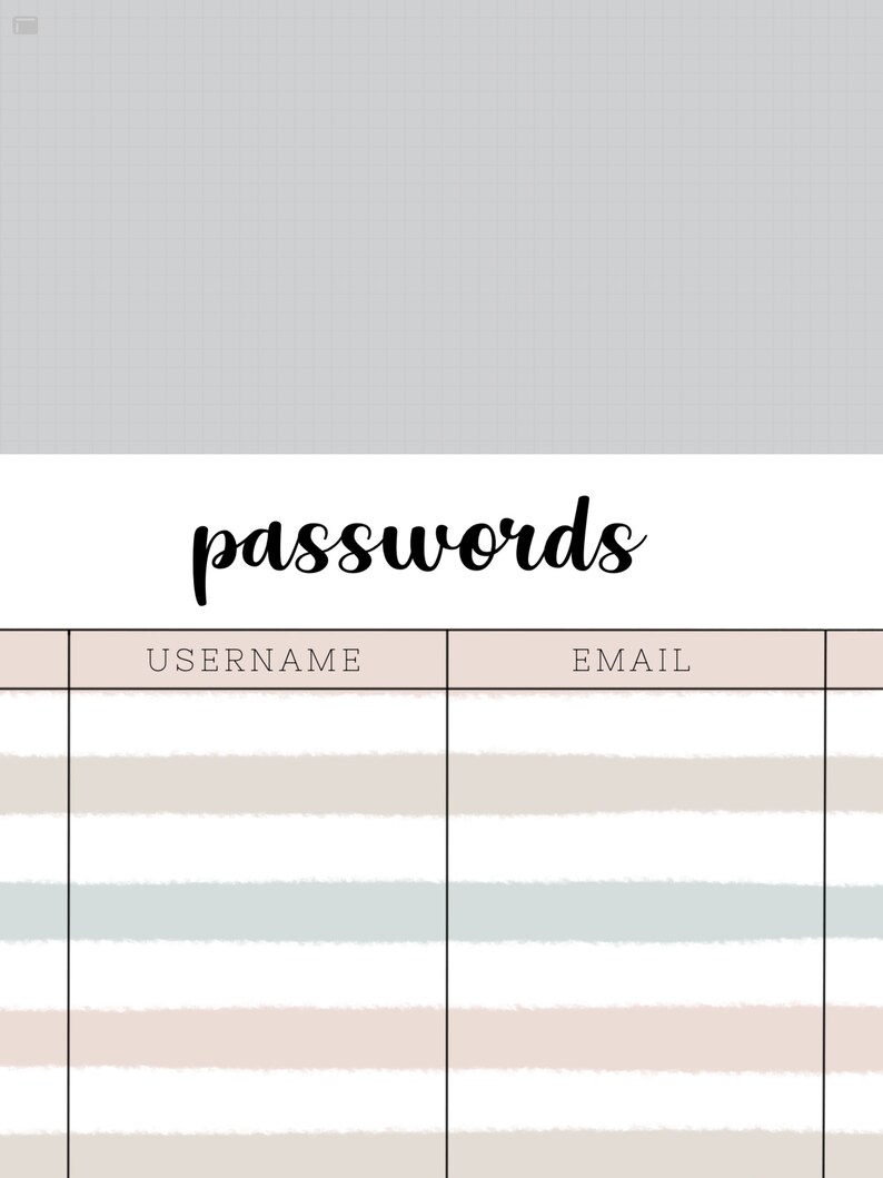 Password Log Printable: Minimalist Password Tracker (PDF Download) - Etsy