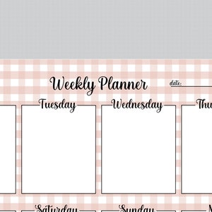Week at A Glance Planner Printable, Instant Download PDF File, Pink ...