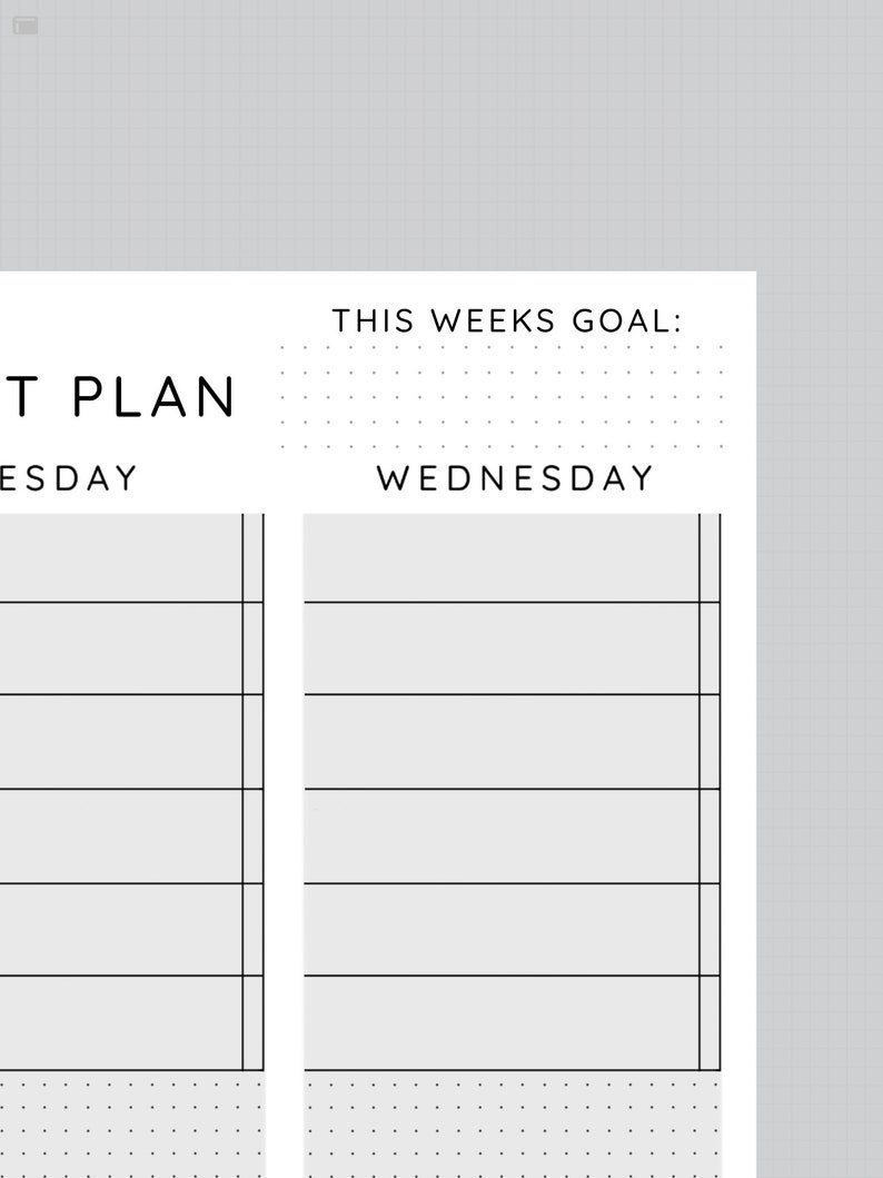 Weekly Workout Planner Printable: Fitness Tracker (digital Download) - Etsy