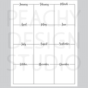 Any Year at A Glance INSTANT DOWNLOAD Printable Yearly - Etsy