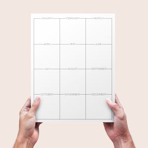 Any Year at A Glance, INSTANT DOWNLOAD, Printable Yearly Calendar ...