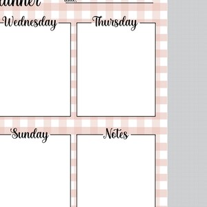 Week at A Glance Planner Printable, Instant Download PDF File, Pink ...