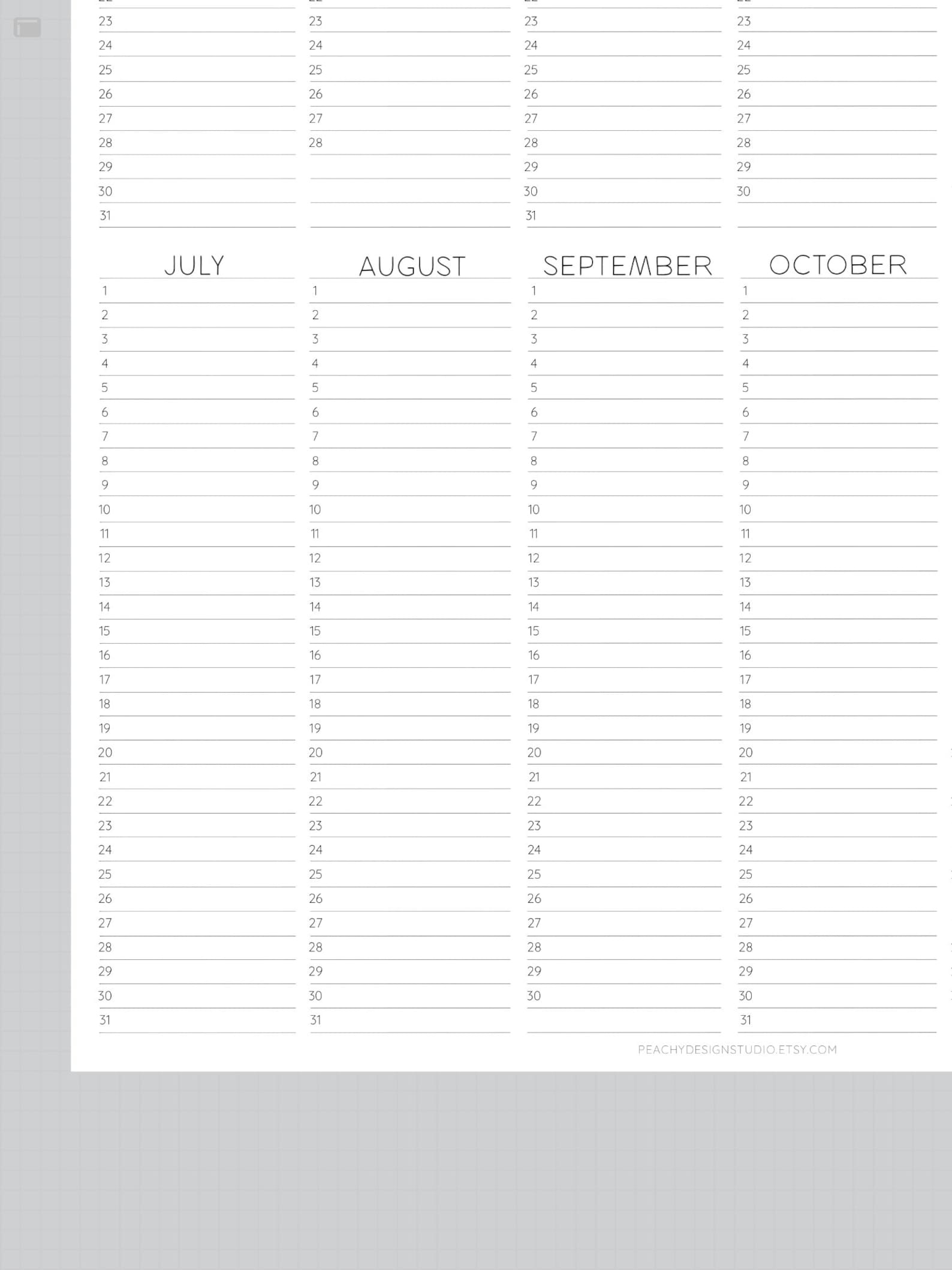 2023 Year at A Glance, INSTANT DOWNLOAD, Yearly Overview, Printable ...