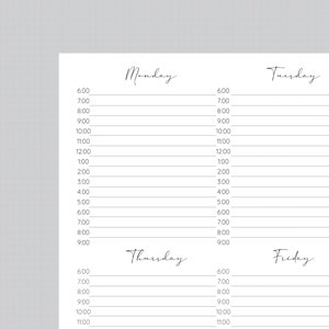 Week at A Glance, INSTANT DOWNLOAD, Weekly Overview, Printable Calendar ...