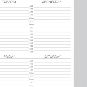 Week at A Glance, INSTANT DOWNLOAD, Weekly Overview, Printable Calendar ...