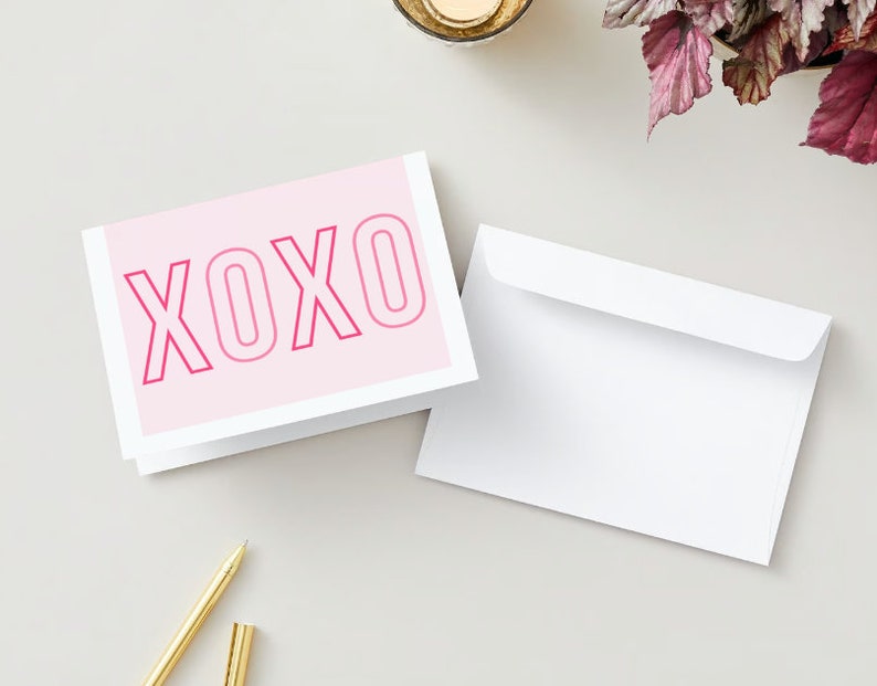 PRINTABLE Blank Valentines Day Greeting Card | XOXO Blank Card | Print ...
