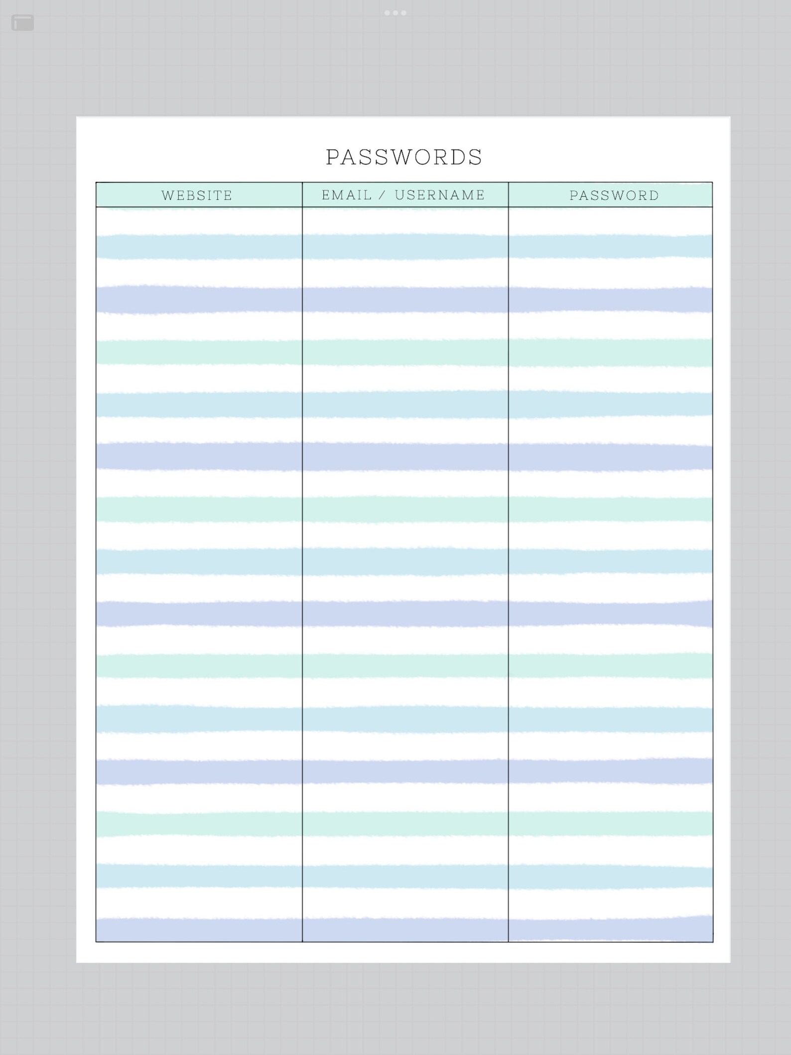 Printable Password Log, INSTANT DOWNLOAD, Password Tracker, Keep ...