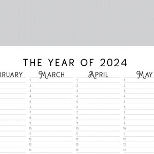 2024 Year at A Glance, INSTANT DOWNLOAD, Yearly Overview, Printable ...