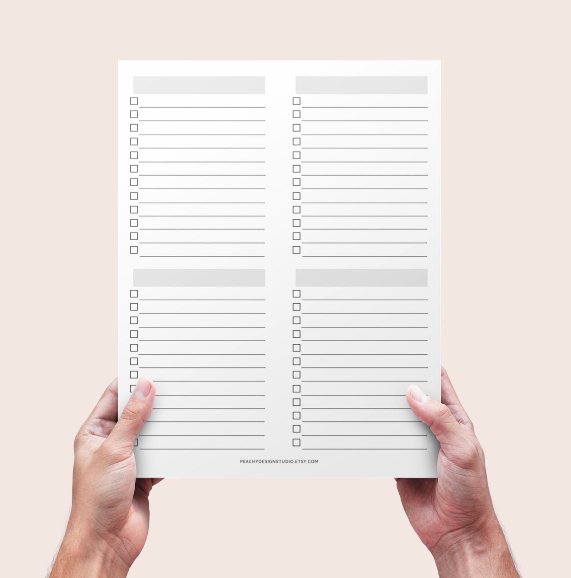 Blank Checklist Printable: Task Organizer (PDF) - Etsy