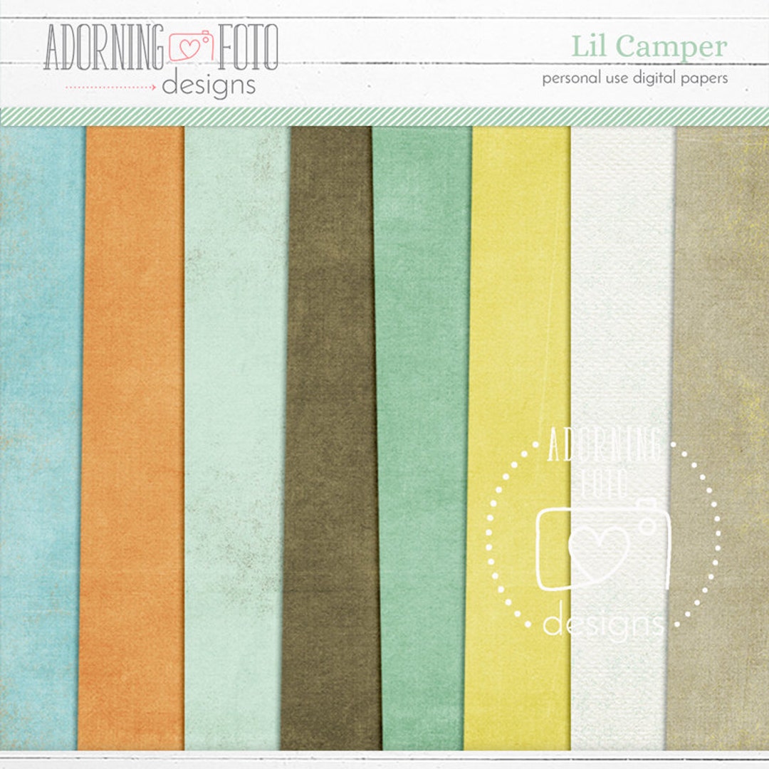 Lil' Camper Digital Scrapbooking Solid Papers, Outdoor Digital Papers ...