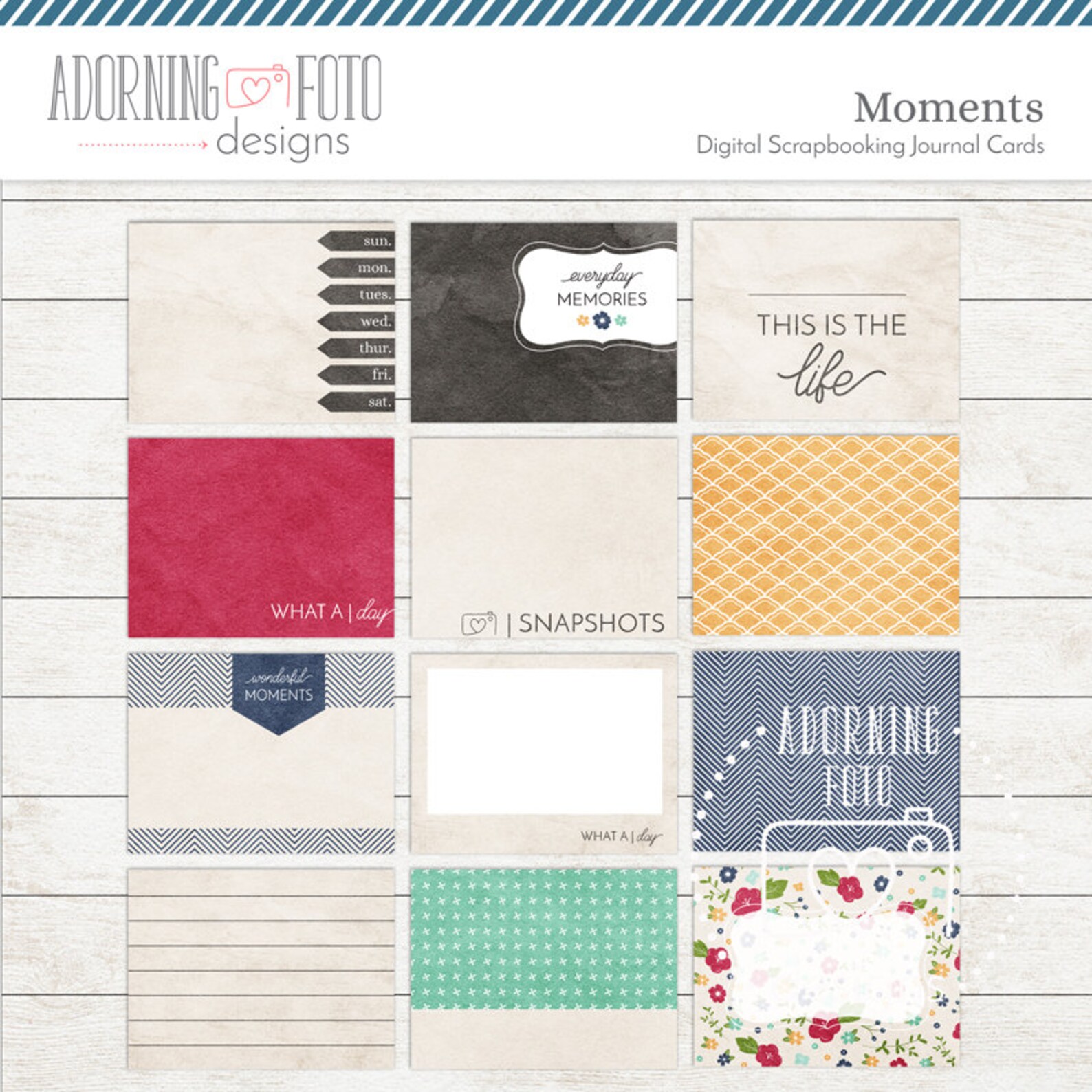 Everyday Moments Digital Journaling Cards, Project Life Everyday ...