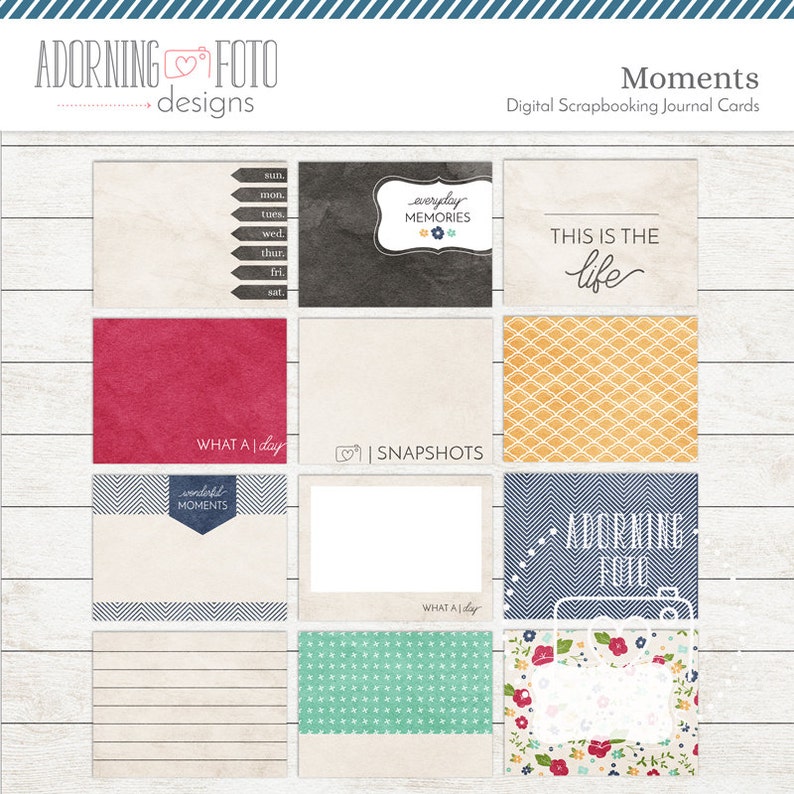 Everyday Moments Digital Journaling Cards, Project Life Everyday ...