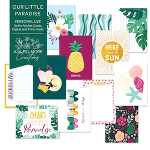 Our Little Paradise Journaling Cards Printable, Tropical Project Life ...