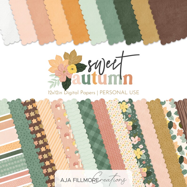 Sweet Autumn Digital Scrapbooking Kit Bundle, Fall Scrapbook Kit, Fall ...