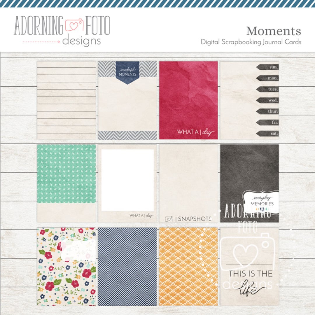 Everyday Moments Digital Journaling Cards, Project Life Everyday ...