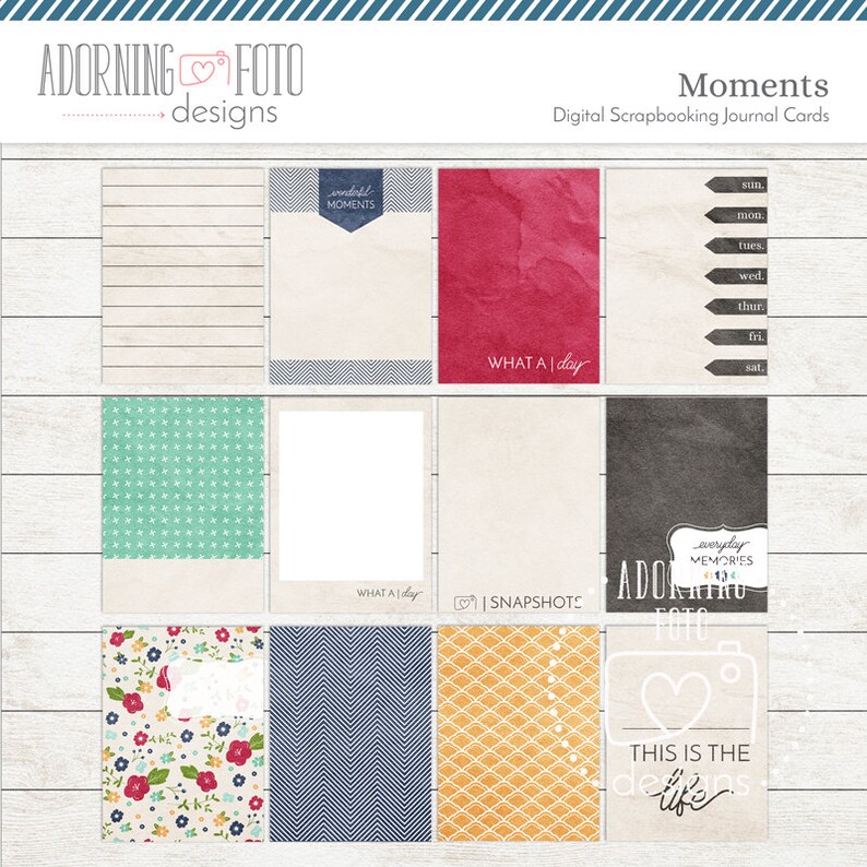 Everyday Moments Digital Journaling Cards, Project Life Everyday ...