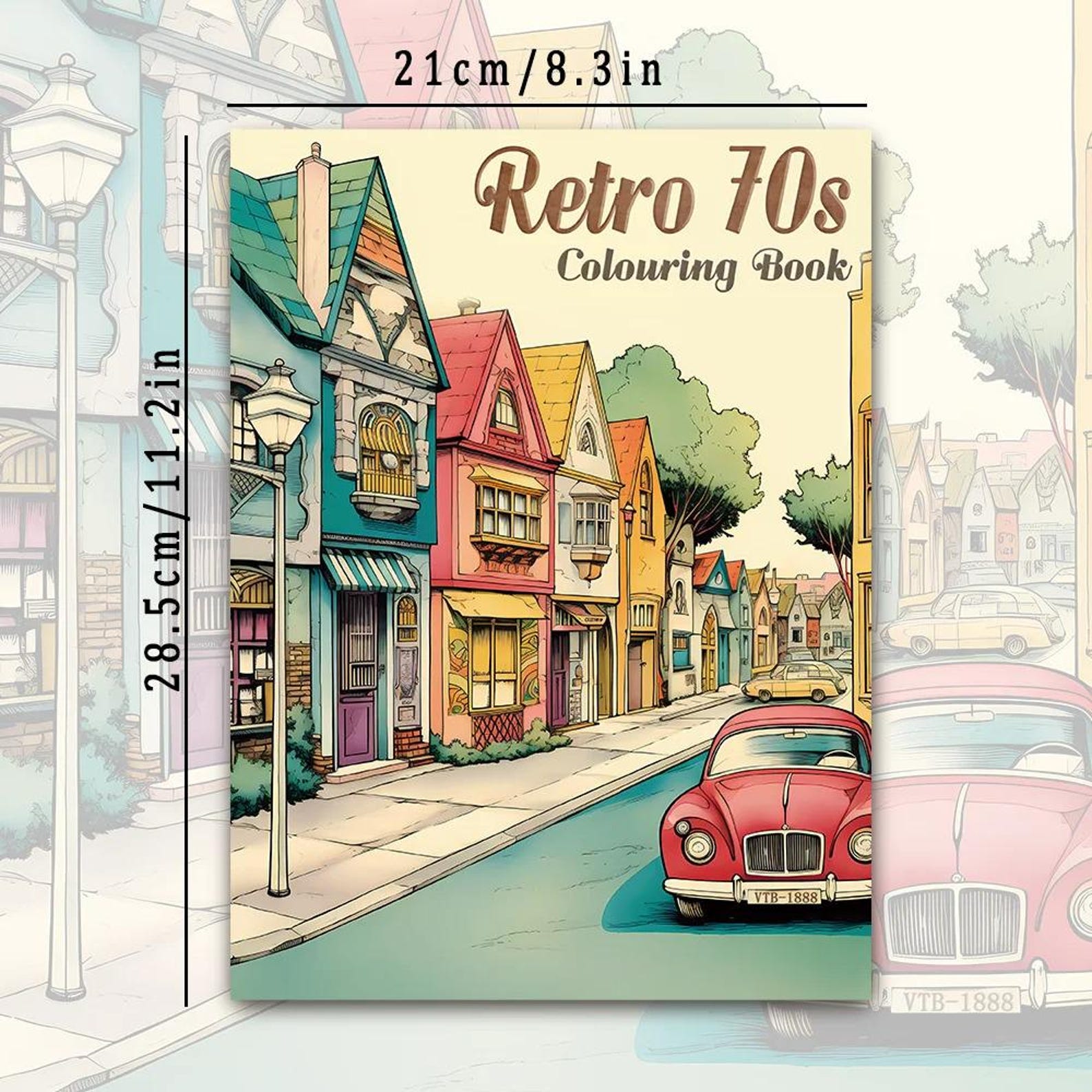 Retro Coloring Book, Outdoor Scenery and Streets, Adult Coloring Book ...