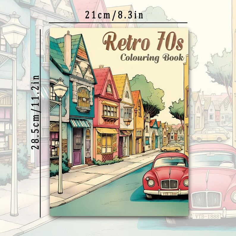 Retro 70s Coloring Book: Outdoor Scenery, Streets - 30 Patterns - Etsy