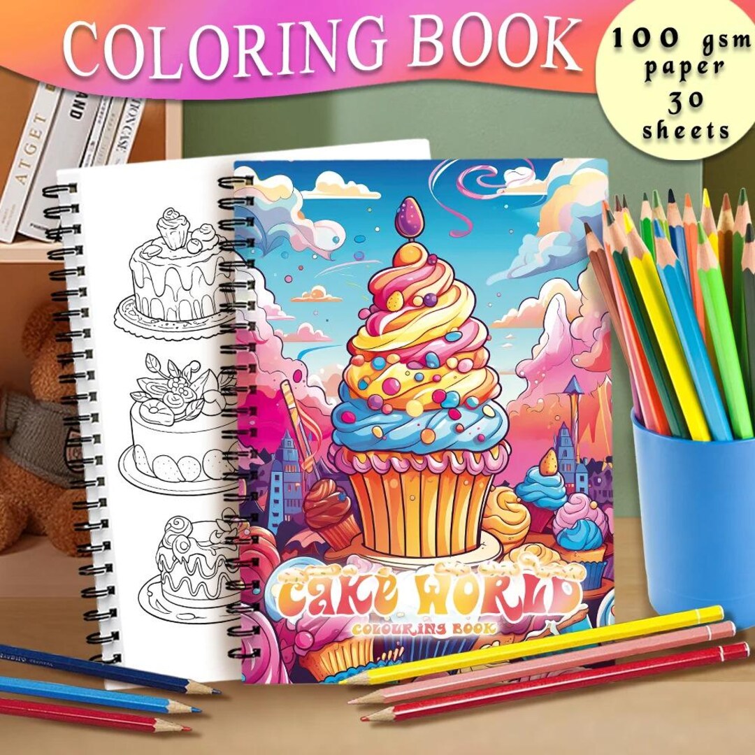 Candy World Coloring Book – Cute Dessert & Sweet Treats Coloring Book ...
