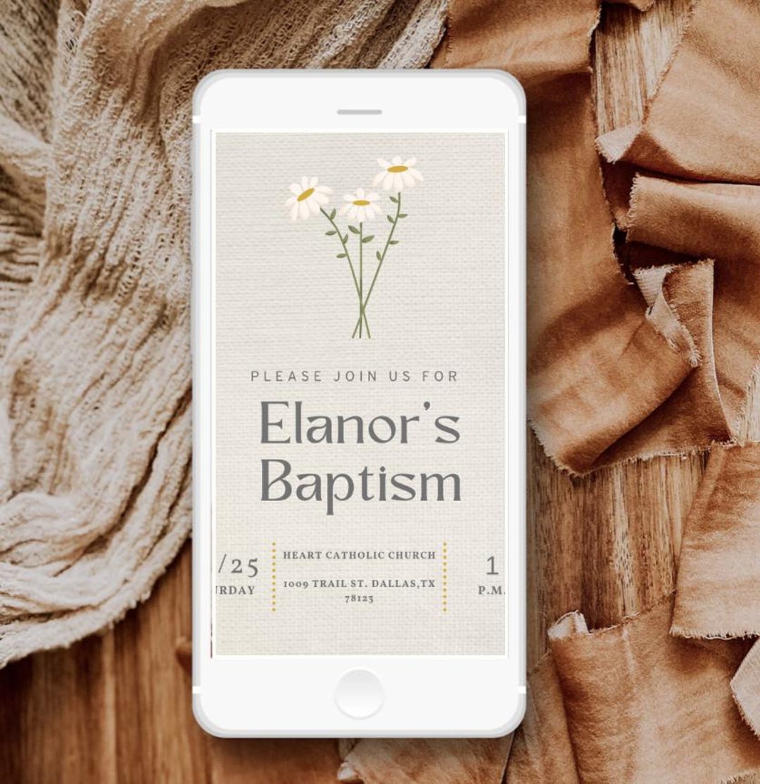 Digital Baptismal Invitation Template, Gender Neutral Invitation ...