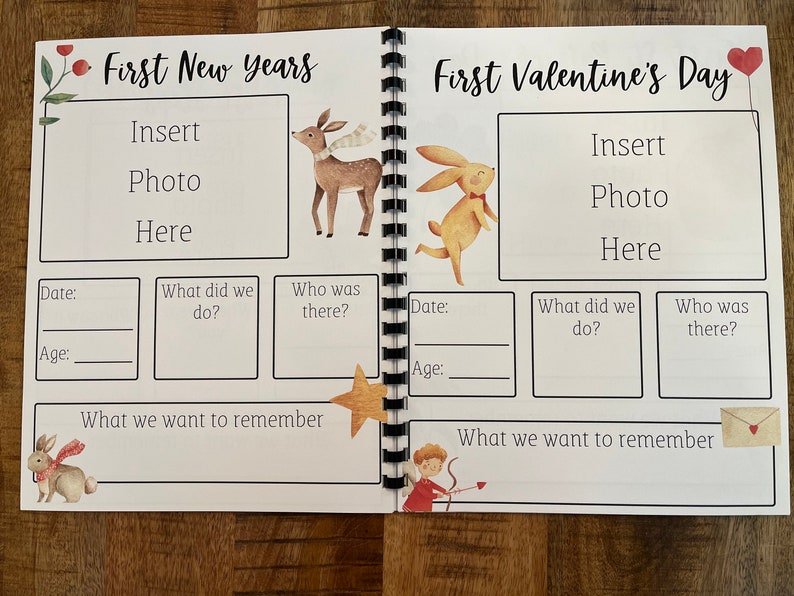 Baby Milestone Book, Baby Memory Book, Baby's First Year, Baby Book ...