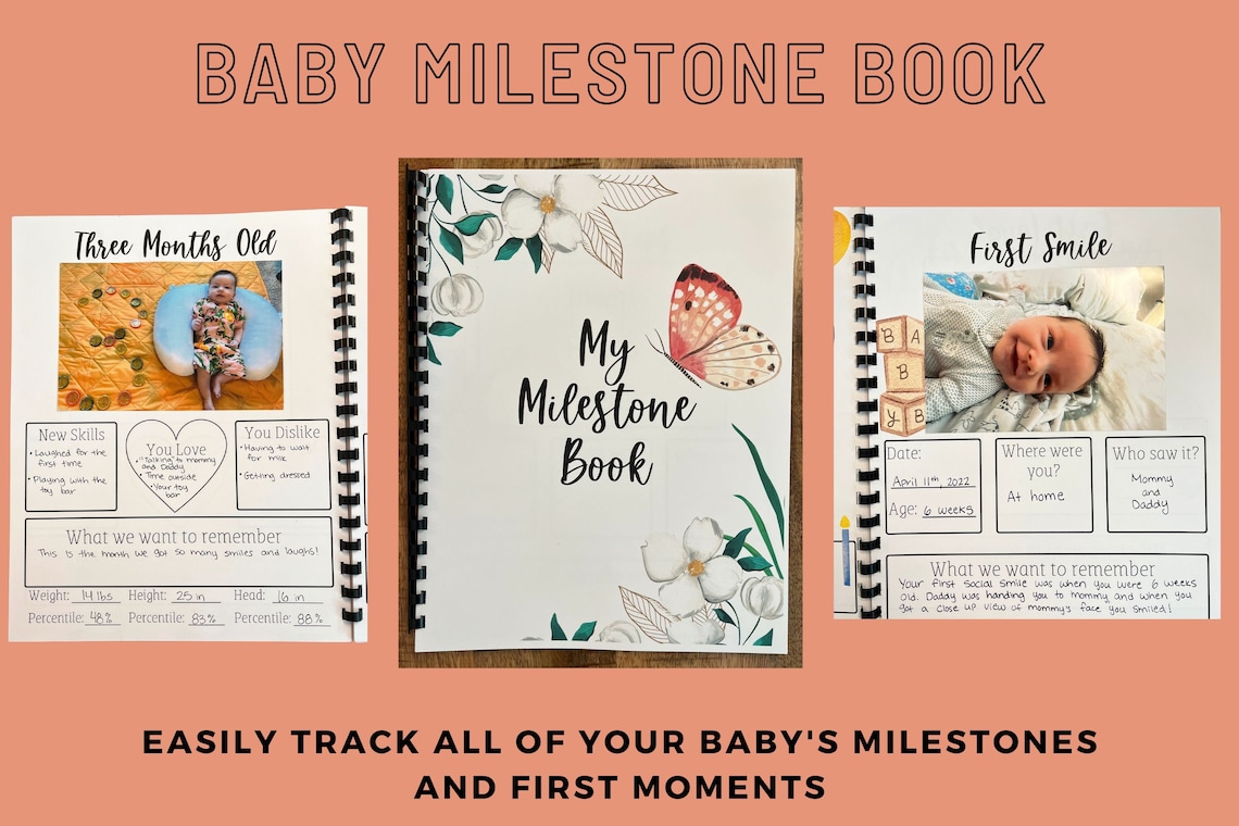 Baby Milestone Book, Baby Memory Book, Baby's First Year, Baby Book ...