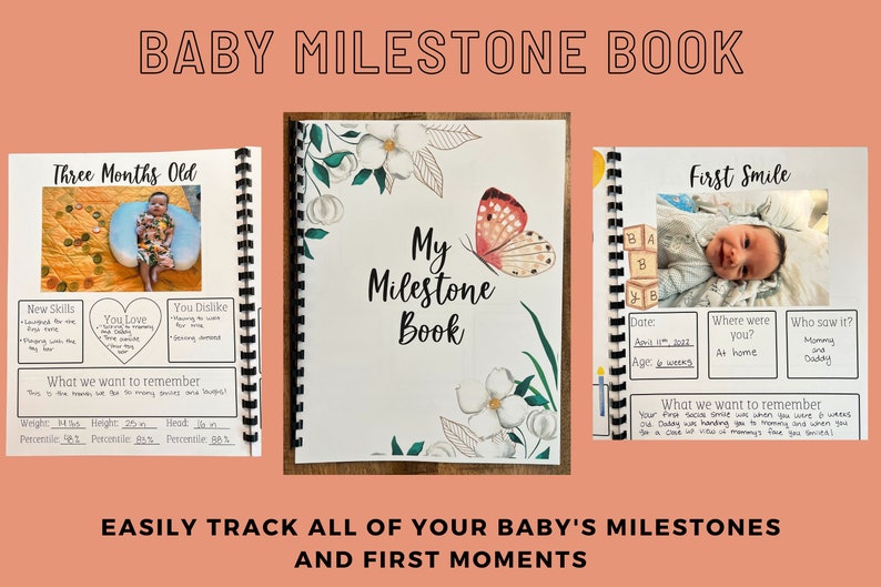 Baby Milestone Book, Baby Memory Book, Baby's First Year, Baby Book ...