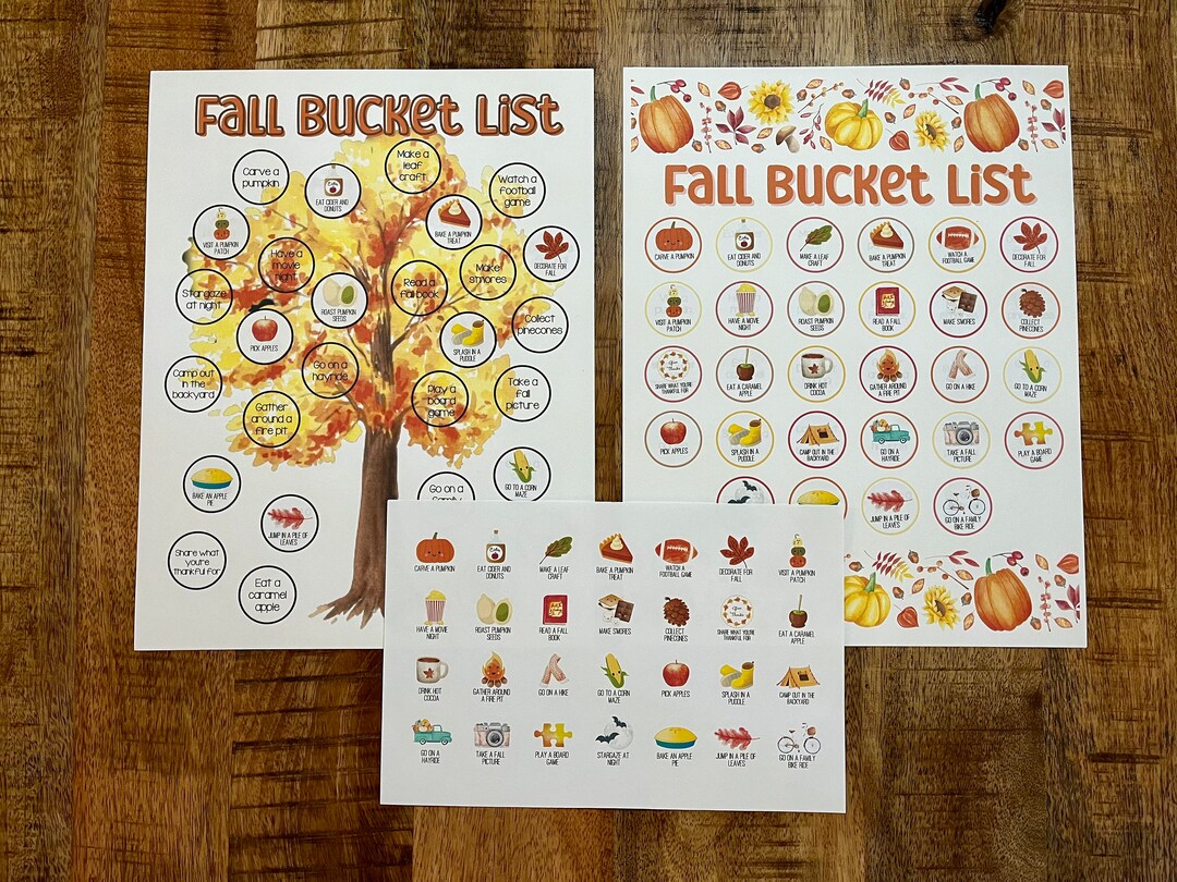 Fall Sticker Bucket List, Fall Bucket List, Fall Family Bucket List ...