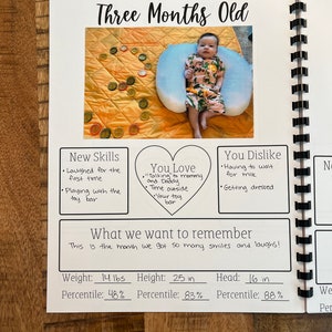 Baby Milestone Book, Printable Baby Milestone Book, Baby's First Year ...
