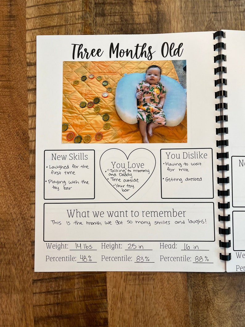 Baby Milestone Book, Baby Memory Book, Baby's First Year, Baby Book ...