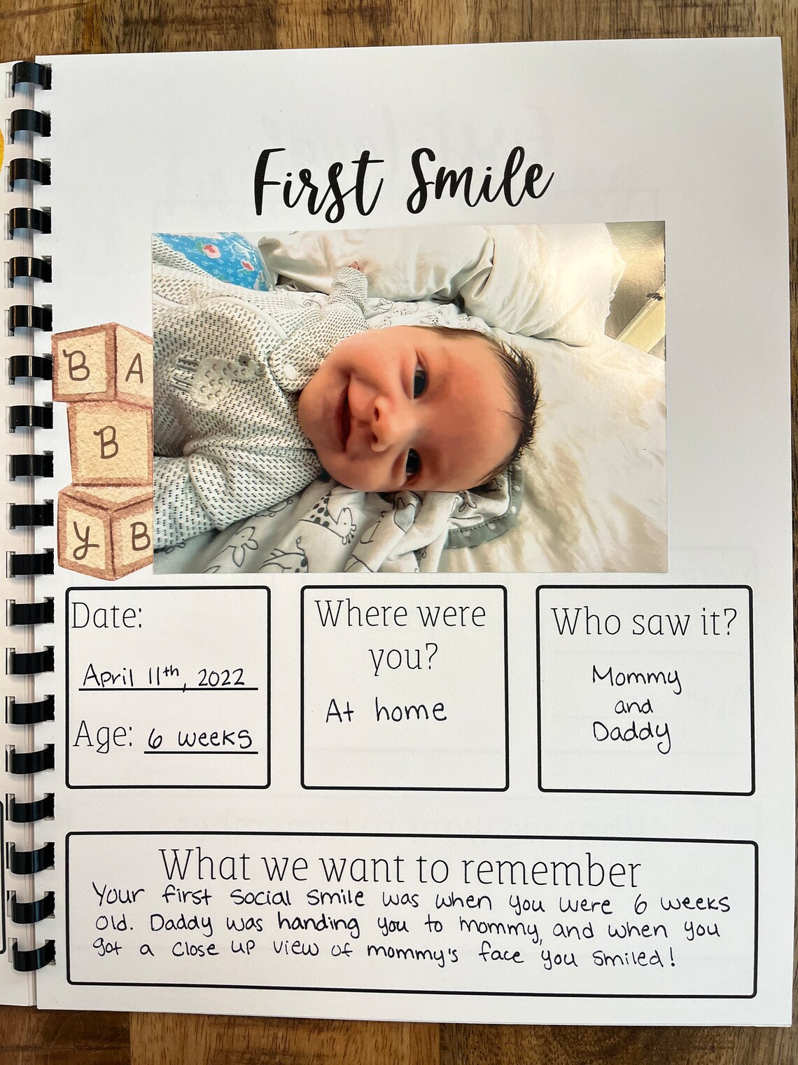 Baby Milestone Book, Printable Baby Milestone Book, Baby's First Year ...