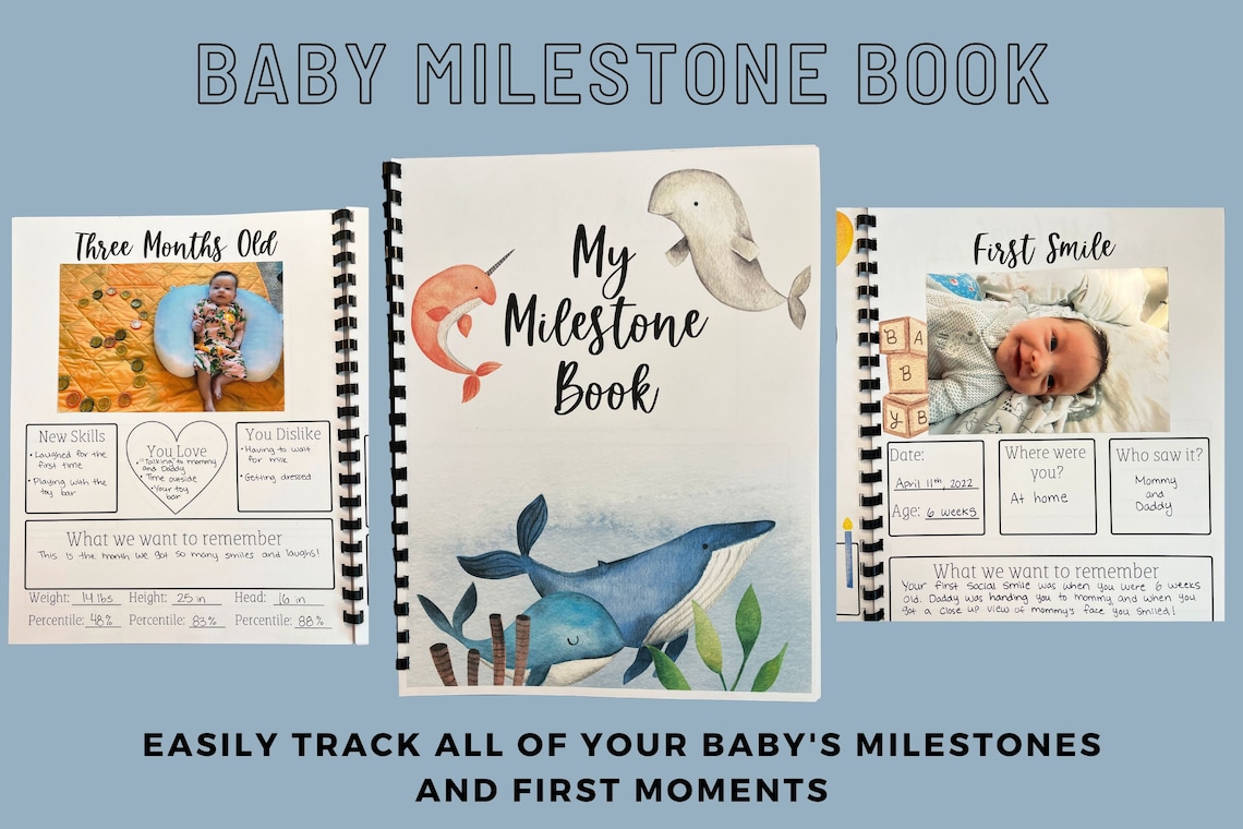 Baby Milestone Book, Baby Memory Book, Baby's First Year, Baby Book ...