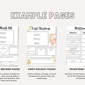 Baby Milestone Book, Printable Baby Milestone Book, Baby's First Year ...