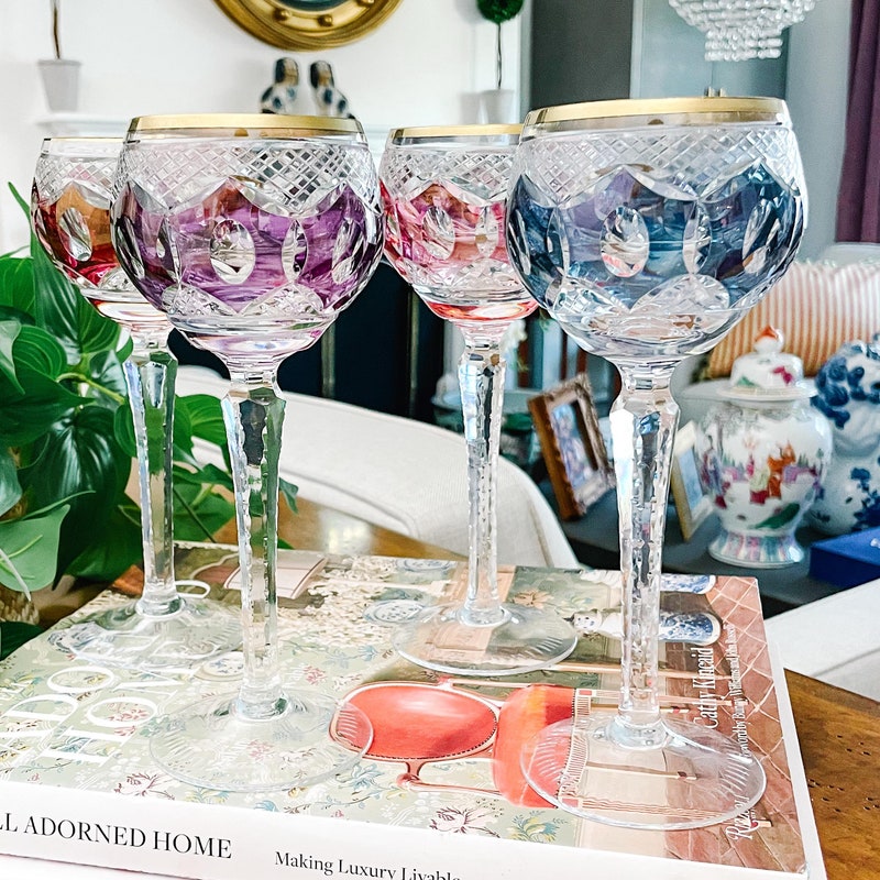 Colored Glass Stemware - Etsy