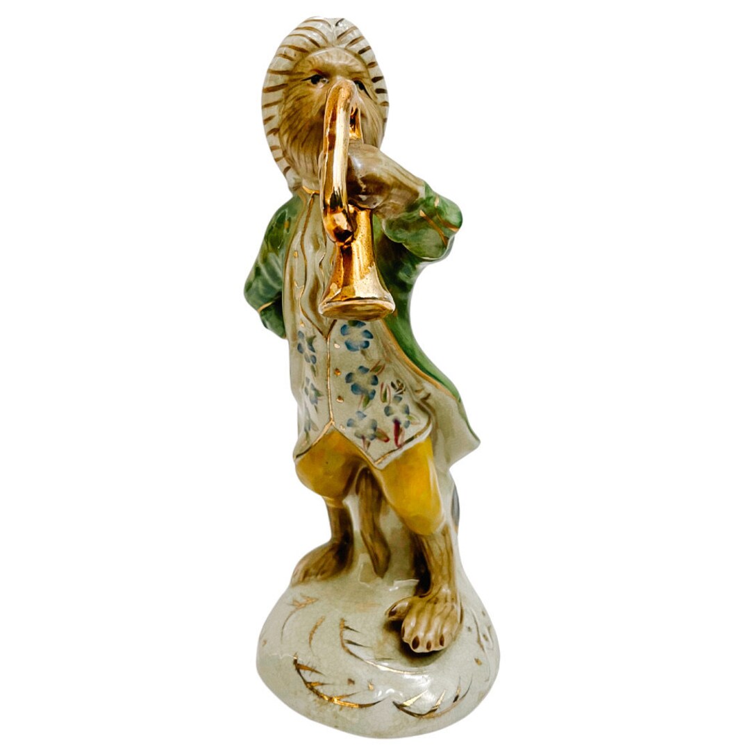 Vintage Meissen Style Orchestra Trumpet Monkey Figurine, Chinoiserie ...