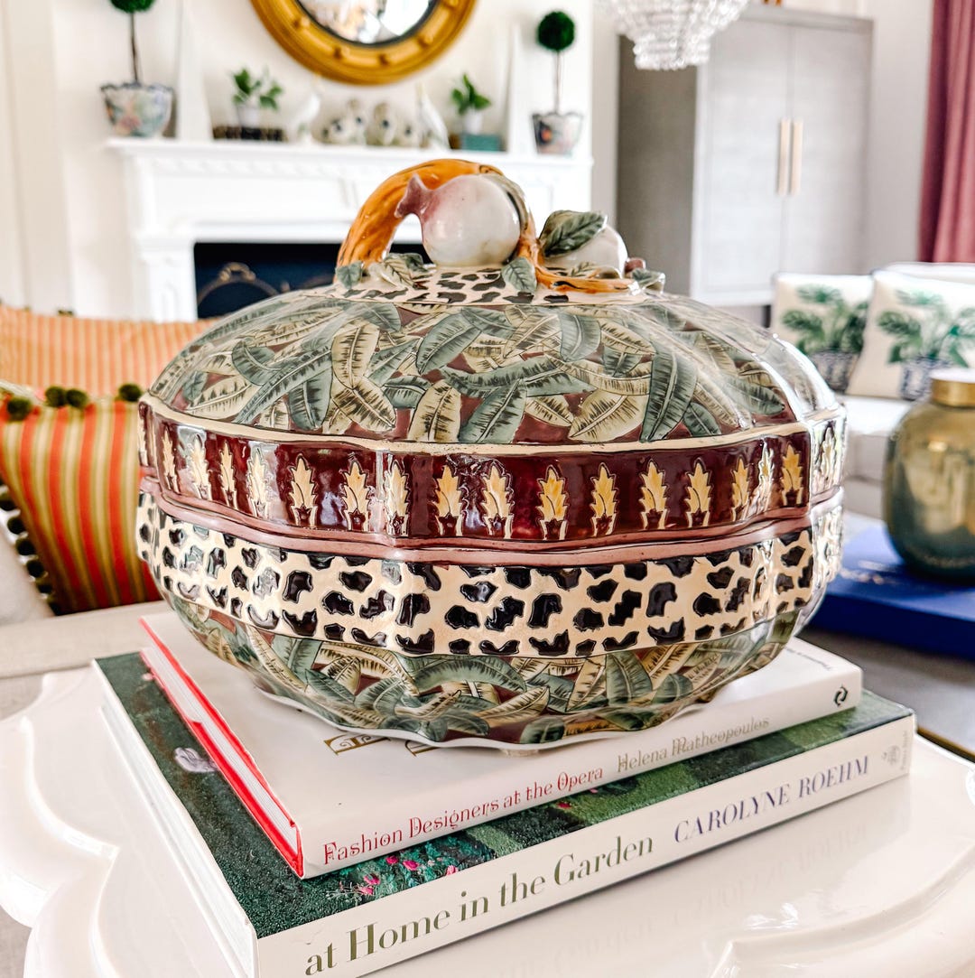 Massive Porcelain Box With Pomegranate Lid, Extra Large Ceramic Lidded ...
