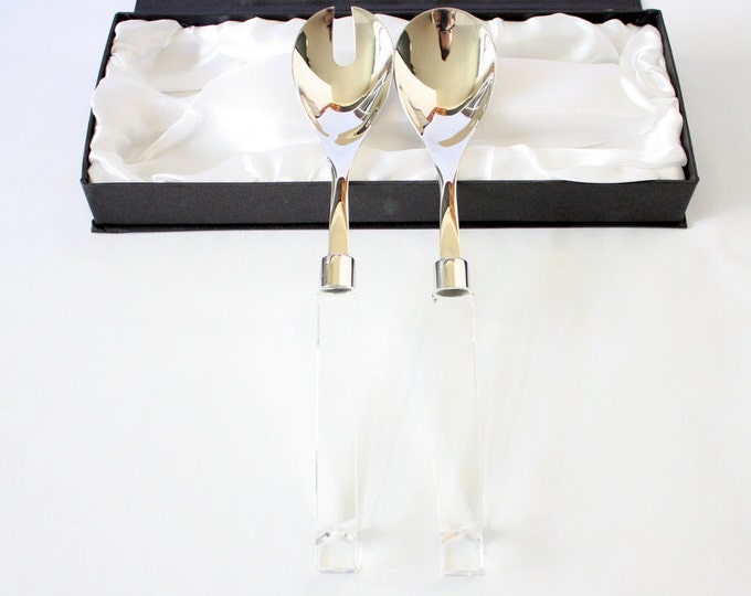 Oleg Cassini Crystal Salad Server Set Lexington / Salad Serving Set ...