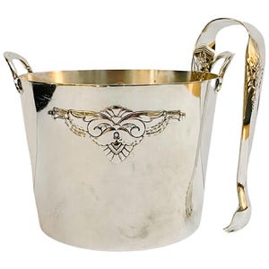 1940s Rogers & Sons Silverplate Ice Bucket With Tongs, Silver Ice ...