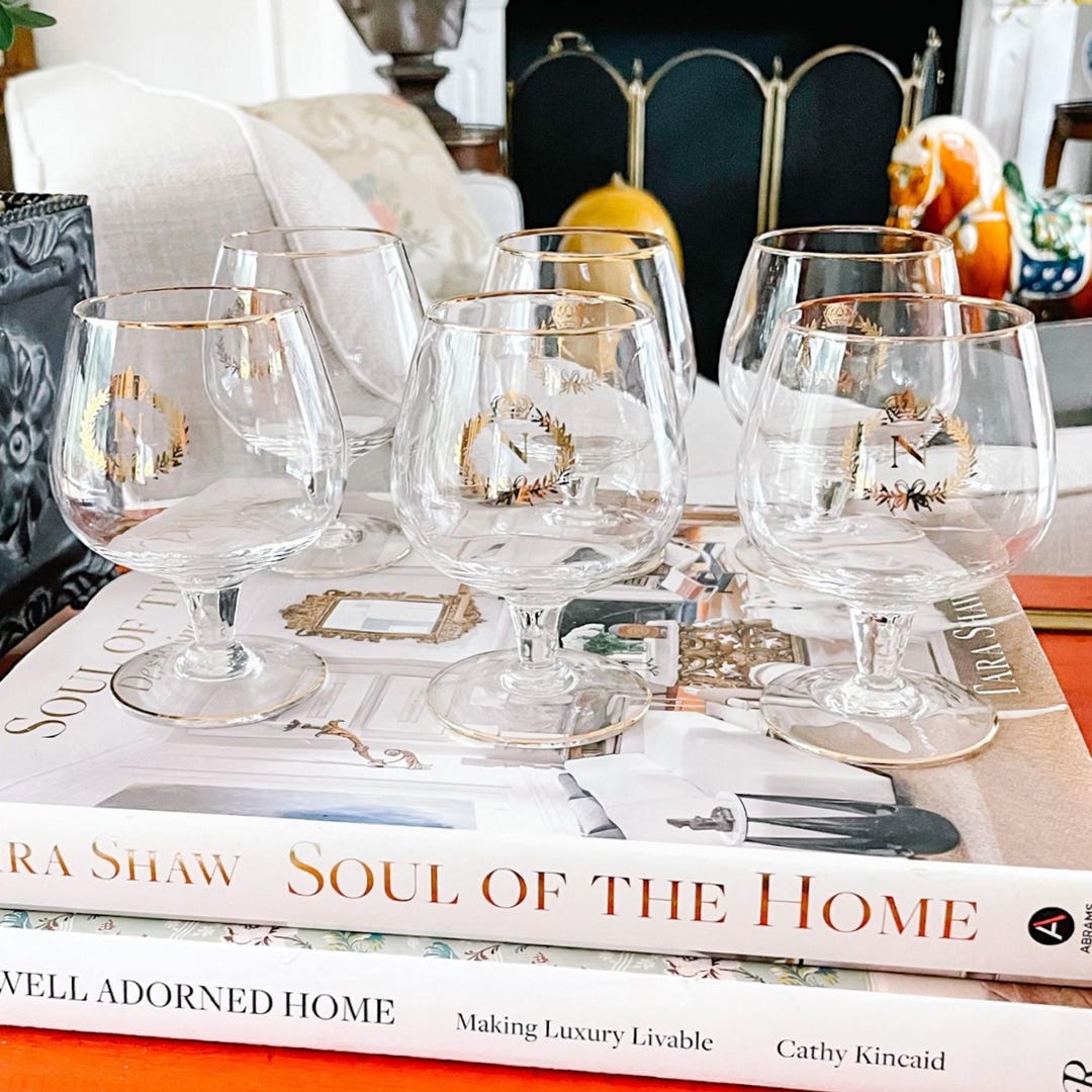 Vintage Napoleonic Brandy Snifter Glasses, Set of 6, Brandy Glasses Set ...