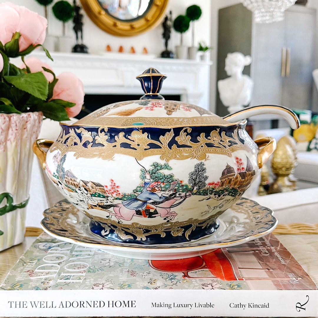 Chinese Export Hunting Scene Tureen With Underplate and Ladle - Etsy