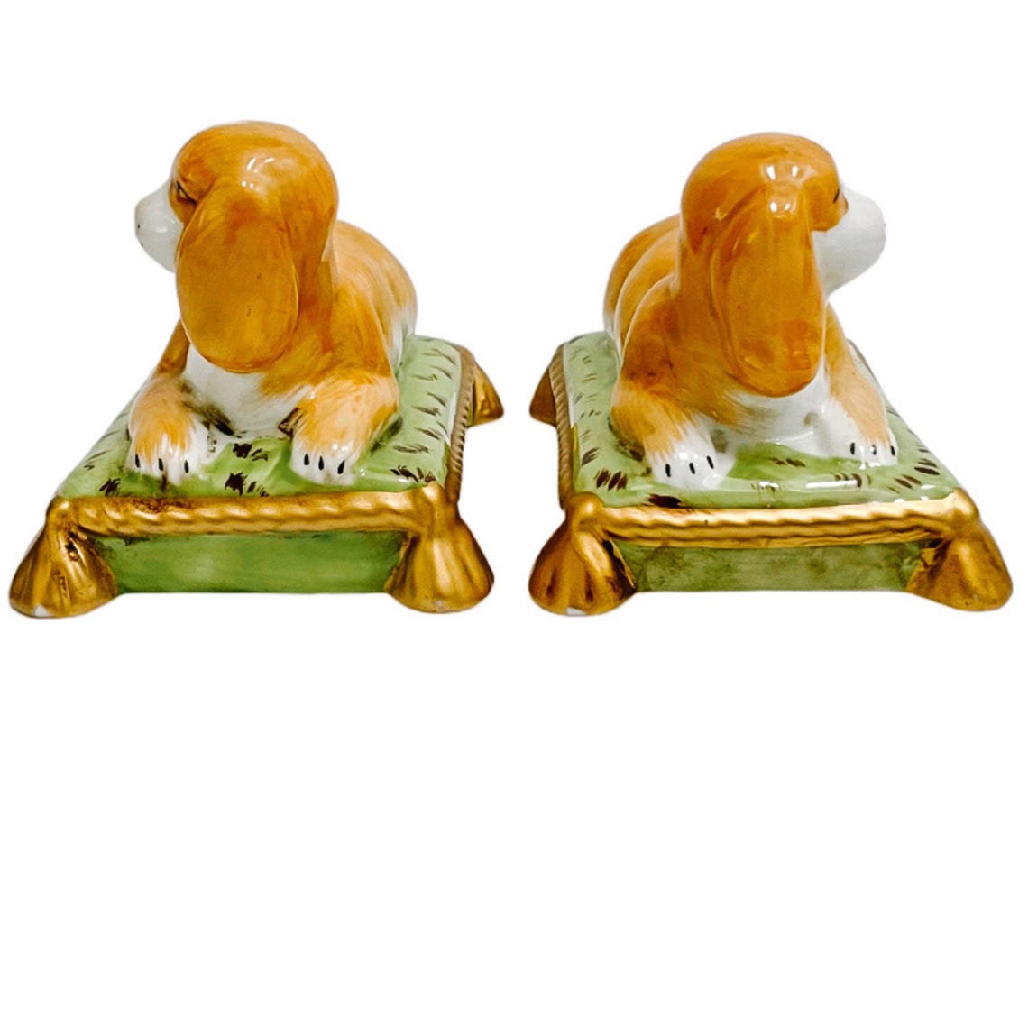 Pair of Reclining Cavalier King Charles Spaniel Dogs on Pillows - Etsy