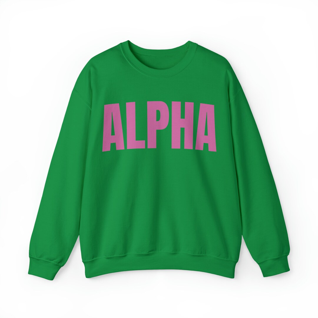 Alpha Kappa Alpha Sweatshirt Pink & Green AKA Sorority Gear Cute ...